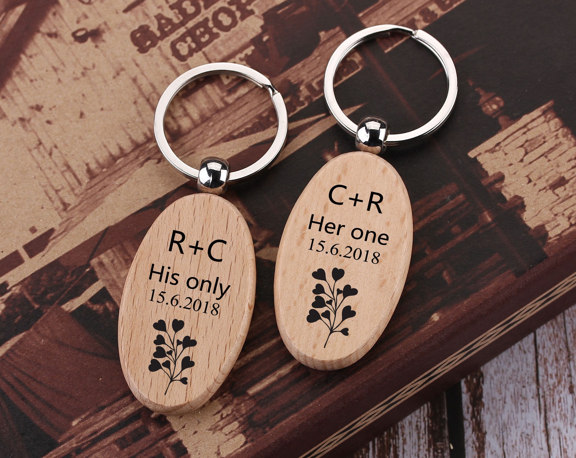 Engraved Keychain Custom Keychain Picture Keychain Wood - Etsy