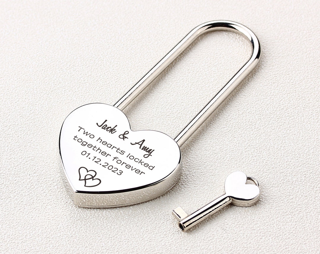 Personalised Love Padlock, Two Hearts Locked Together Forever, Heart ...