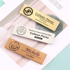 Custom Name Tags With Logo, Engraved Name Badges With Pin, Name Tag for ...