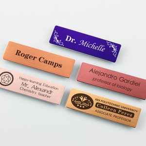 Custom Name Tags With Logo, Engraved Name Badges With Pin, Name Tag for ...