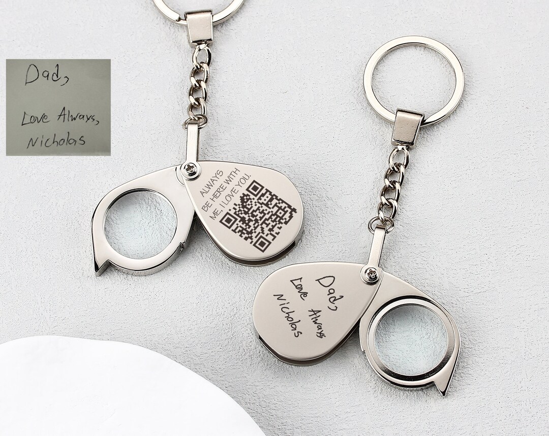 20X Pocket Magnifying Glass Keychain, Engraved Mini Fold Magnifier With ...