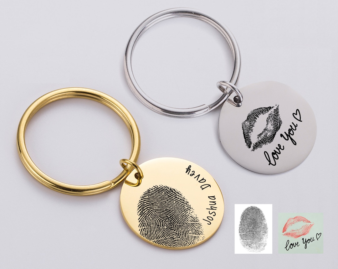 Actual Handwriting Keychain, Customized Fingerprint Keychain, Signature ...