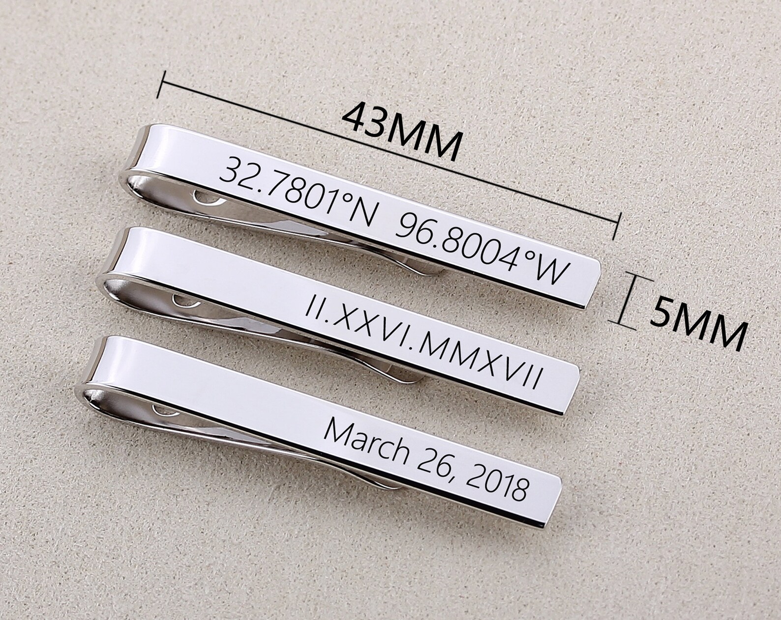 Personalized Tie Clips Name Tie Clip Custom Handwriting Tie - Etsy