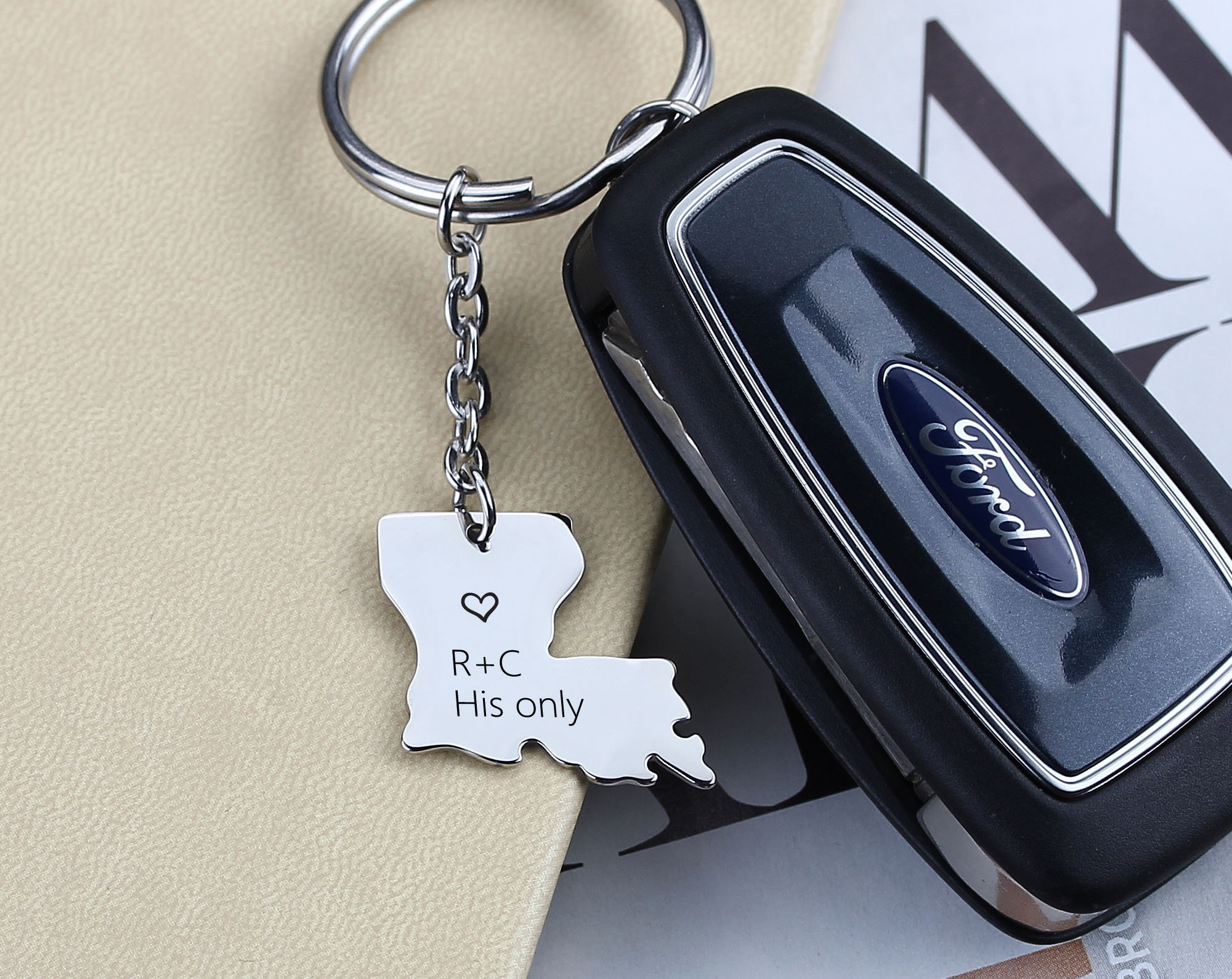 Texas State Keycahin Custom Made Texas Home Key Chain Texas | Etsy