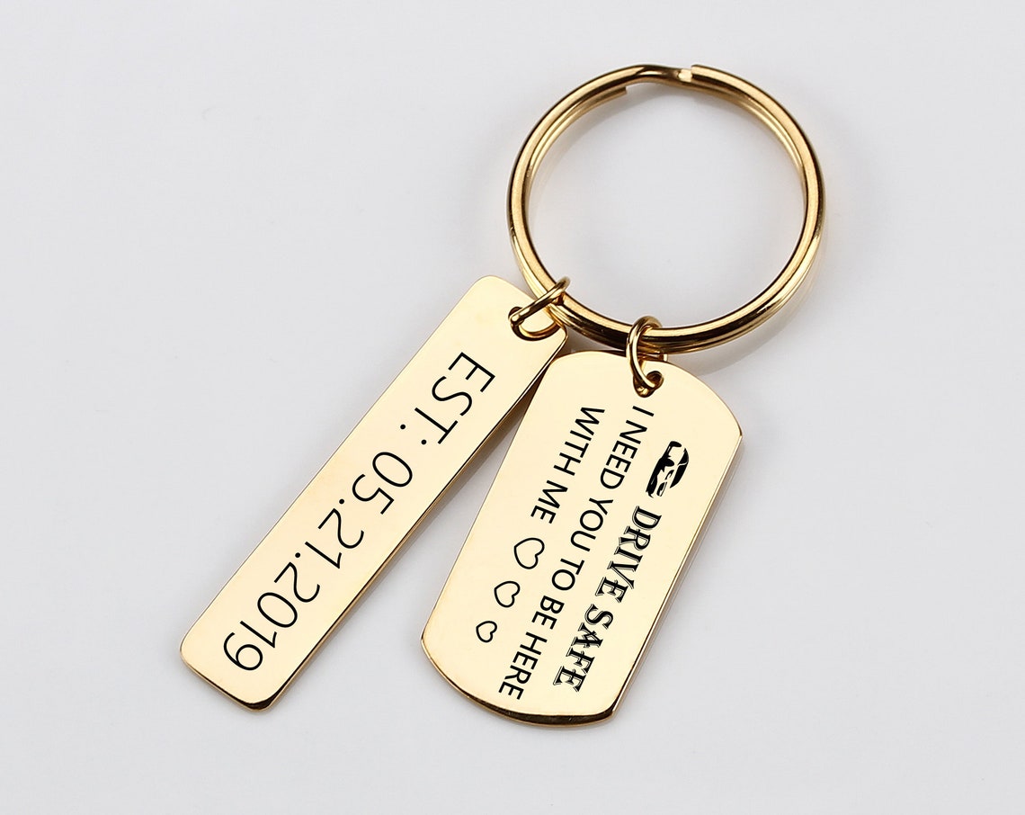 Personalized Keychain, Engraved Key Chain , Boyfriend Gift Anniversary ...