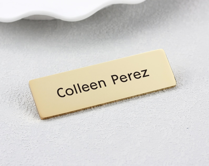 Personalized Name Tag Badge Pin, Custom Flat Badge for Work Bussiness ...