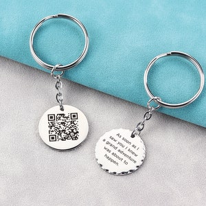 Personalized QR Code Keychain, Soundwave Keychain QR Code, Voice ...