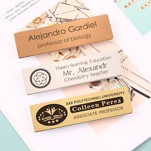 Custom Name Tags With Logo, Engraved Name Badges With Pin, Name Tag for ...