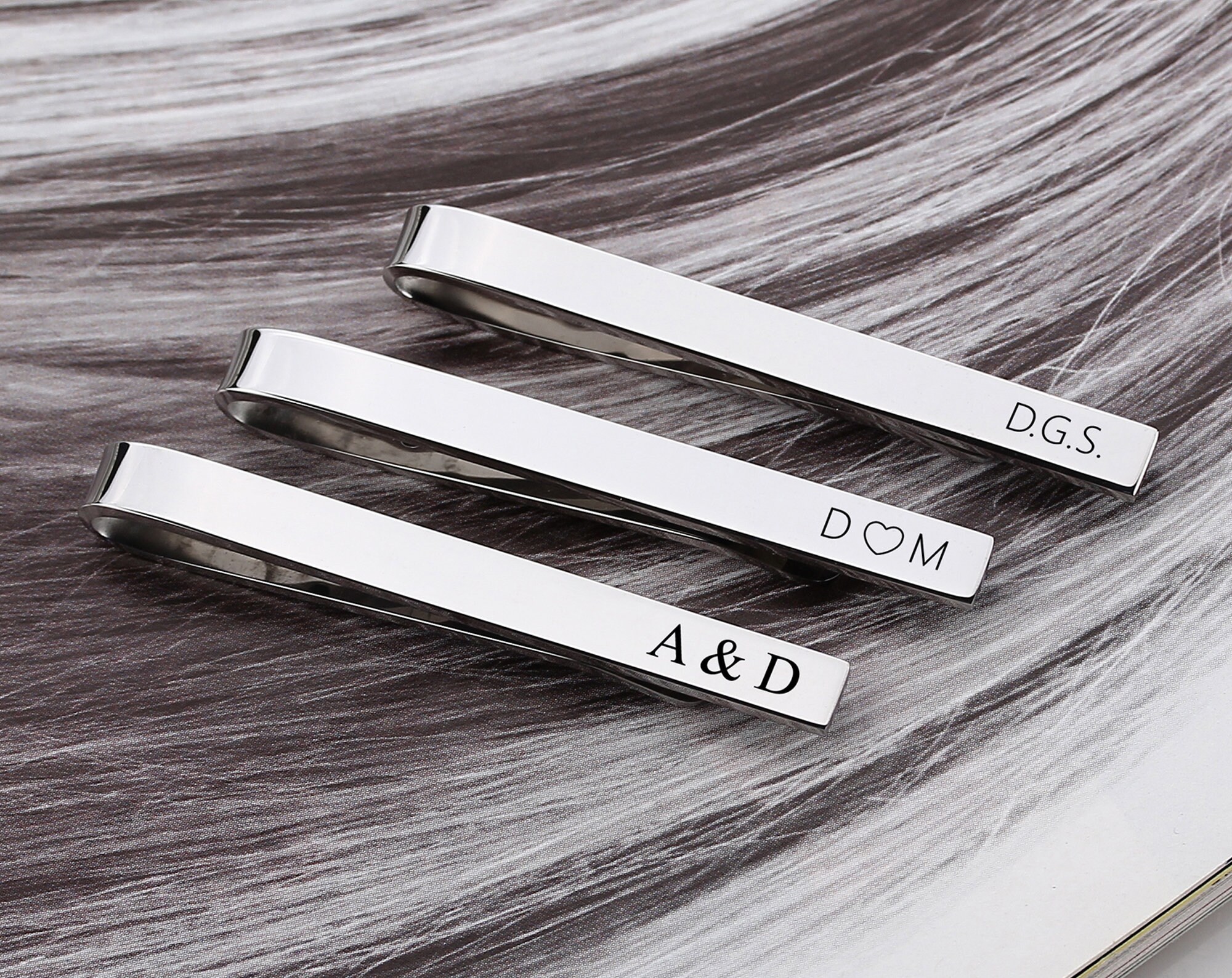 Personalized Tie Clips, Name Tie Clip, Custom Tie Clips, Men's Custom ...
