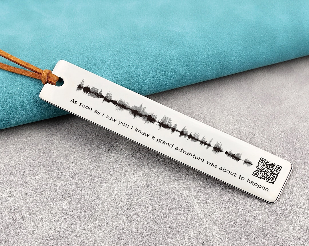 Music Sound Wave Bookmark, Custom Scannable QR Code Bookmark, Voice ...