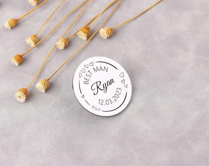 Customised Brooch Pin Logos, Wedding Pins, Personalised Initial Name ...