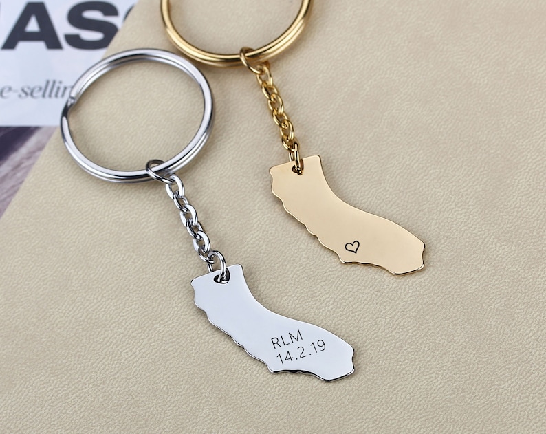 Personalized California Keychain Custom Map Keychain Custom - Etsy