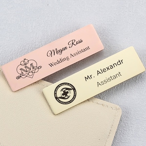 Personalised Name Badge, Staff ID Tag With Pin, Design Your Custom ...