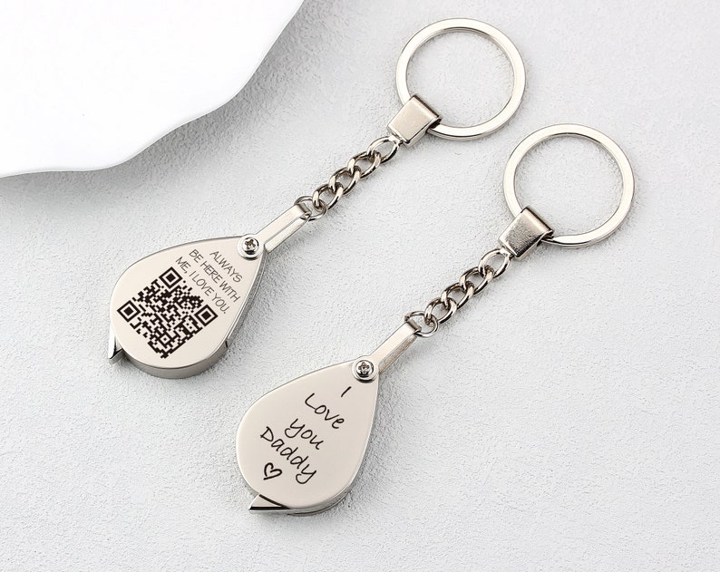 20X Pocket Magnifying Glass Keychain, Engraved Mini Fold Magnifier With ...