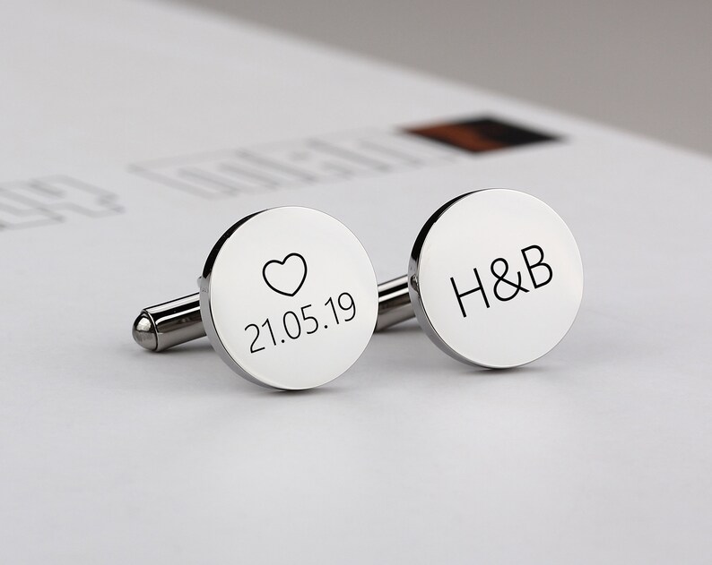Personalised Engraved Initial Square Cufflinks - Wedding or Birthday ...