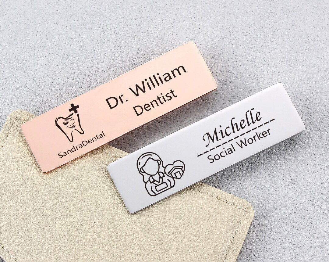 Custom Name Tags With Pin, Personalized Your Business Logo Badge ...