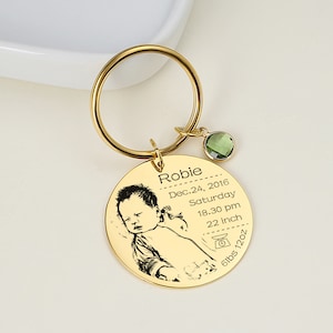 Personalized Newborn Baby Key Chain, Baby Stats Key Chain, New Mom Gift ...
