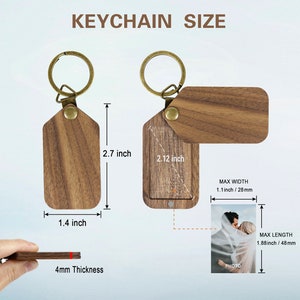 Personalised Engraved Keyring, Custom Photo Wood Keychain, Custom ...