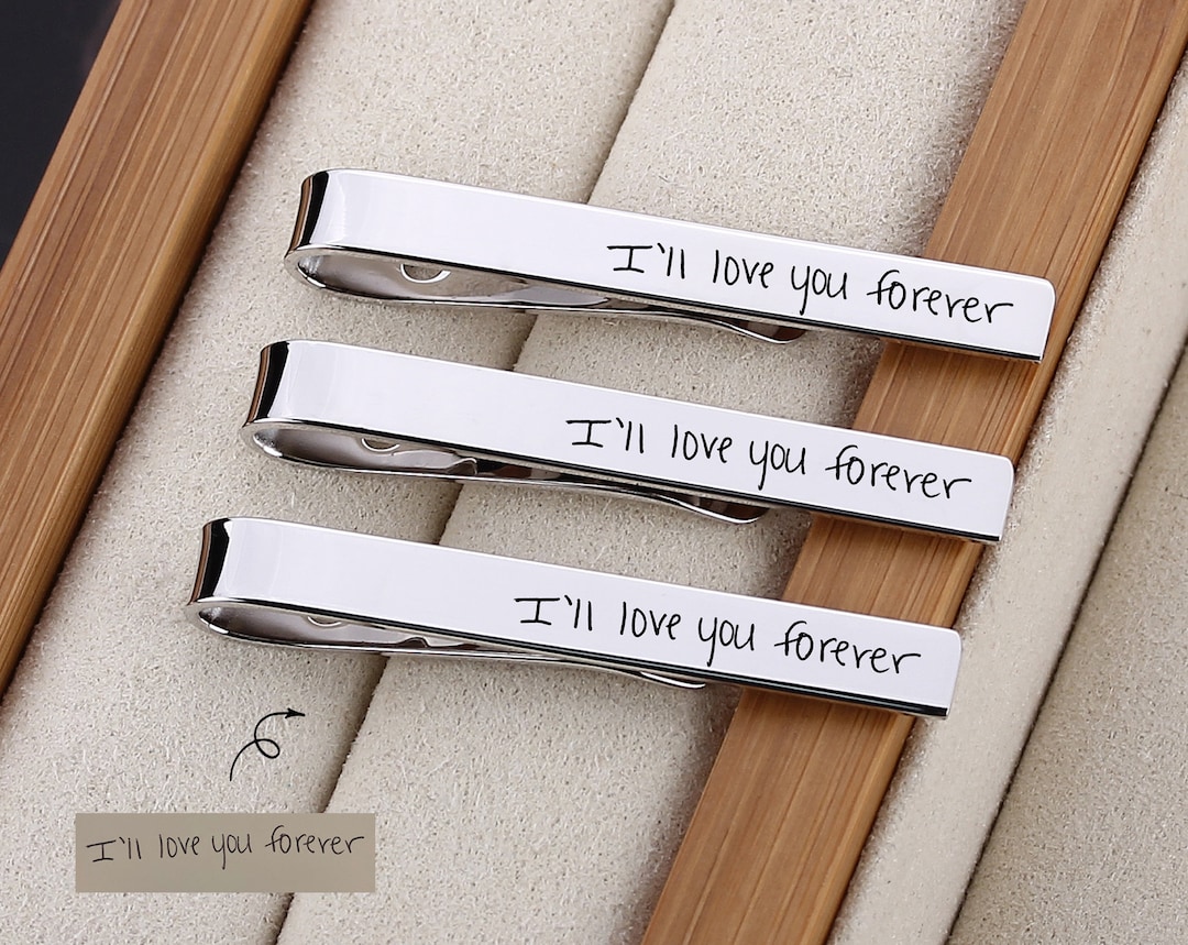 Personalized Tie Clips, Name Tie Clip, Custom Handwriting Tie Clips ...