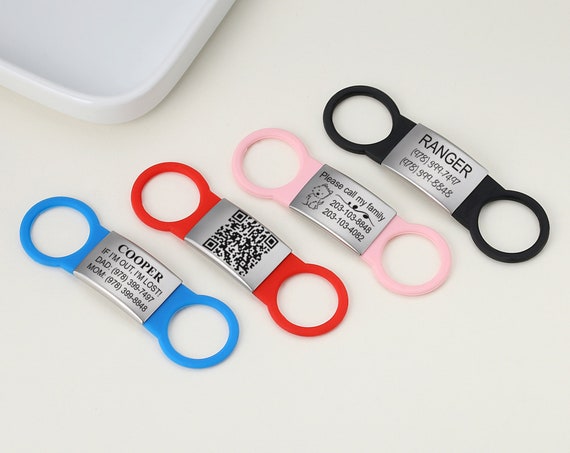 Personalized Silent Dog Tag Quiet Pet ID Tag Slide On | Etsy