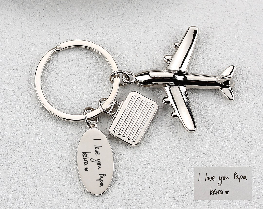 Airplane Keychain, Pilot Keychain, Custom Handwriting 3D Airplane Model ...