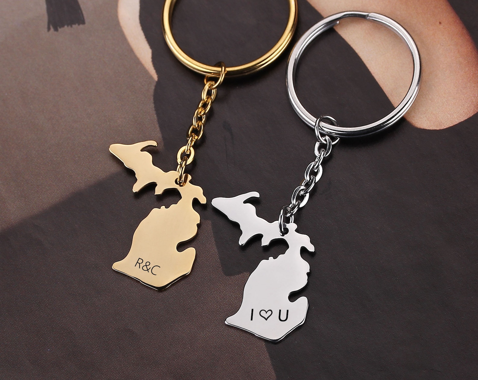 Michigan Keychain State Charm Michigan Graduate Present - Etsy