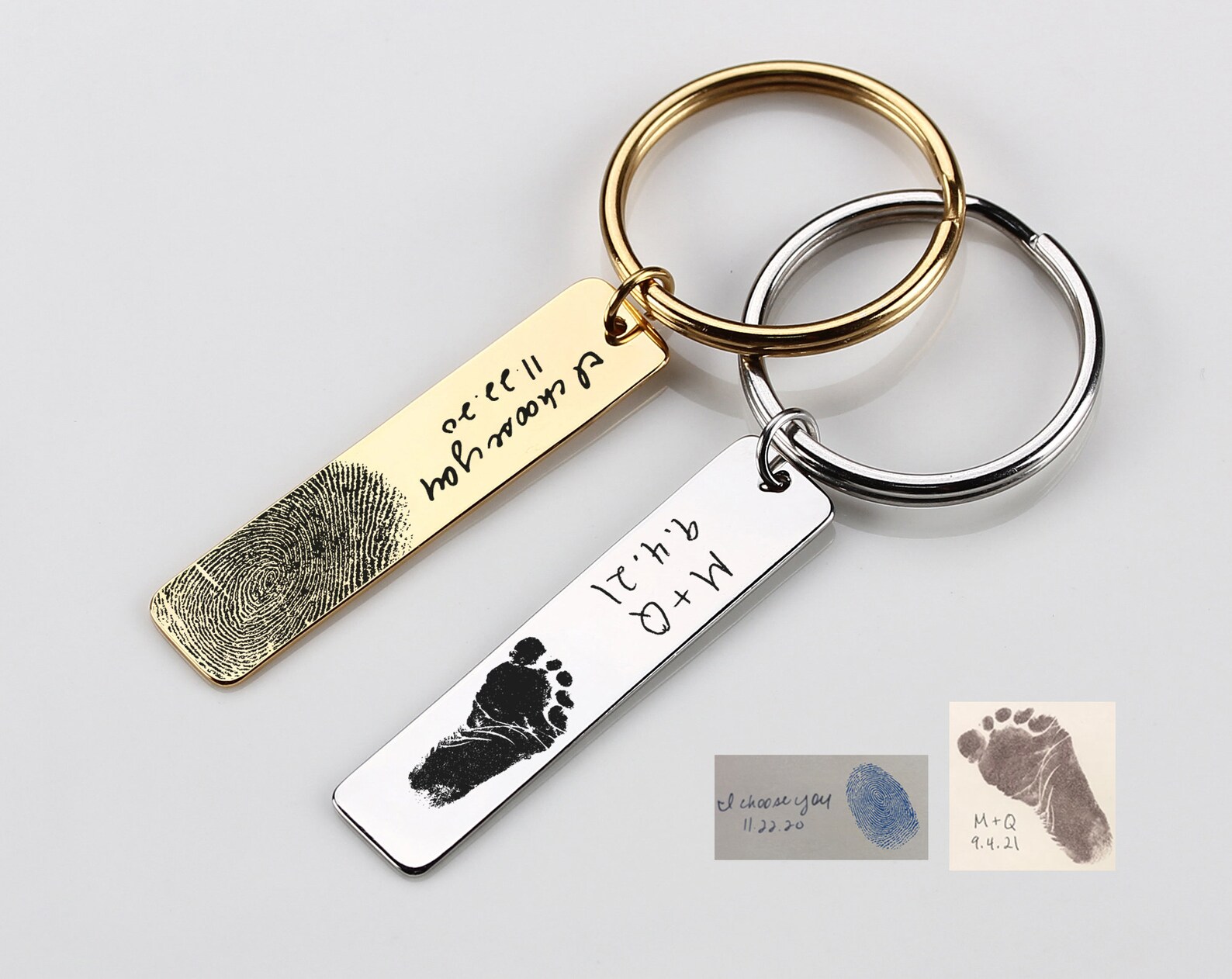 Handwriting Key Chain, Your Actual Fingerprint Handwriting Keychain ...