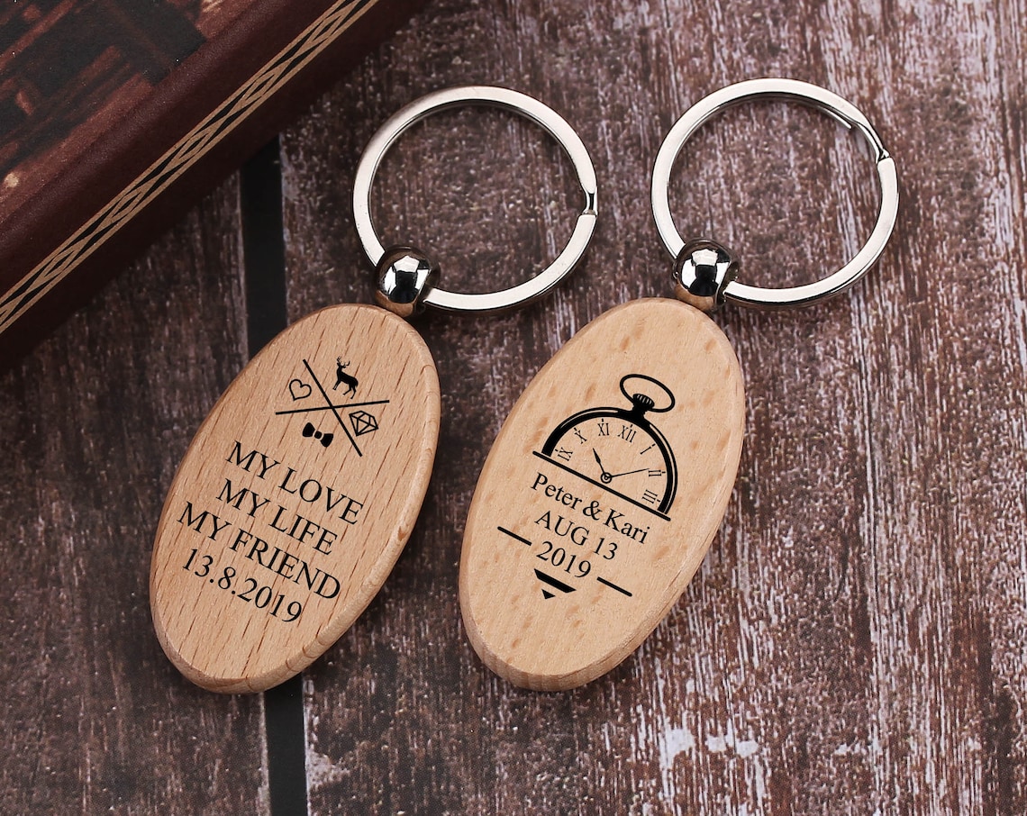 Engraved Keychain Custom Keychain Picture Keychain Wood - Etsy