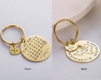 Personalized Calendar Keychain Hand Stamped Special Day | Etsy