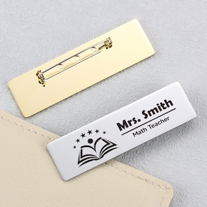 Personalised Name Badge, Staff ID Tag With Pin, Design Your Custom ...