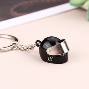 Custom Name Motorcycle Helmet Keychain, Personalized Monogram Helmet ...
