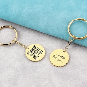 Personalized QR Code Keychain, Soundwave Keychain QR Code, Voice ...