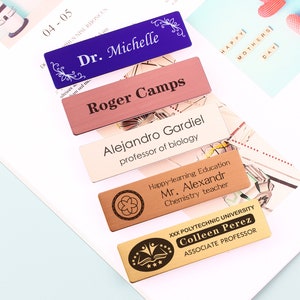 Custom Name Tags With Logo, Engraved Name Badges With Pin, Name Tag for ...