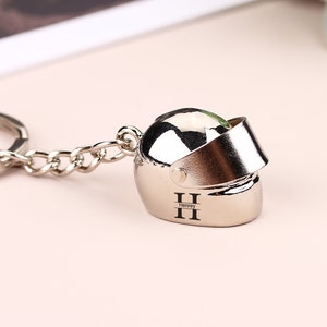 Custom Name Motorcycle Helmet Keychain, Personalized Monogram Helmet ...