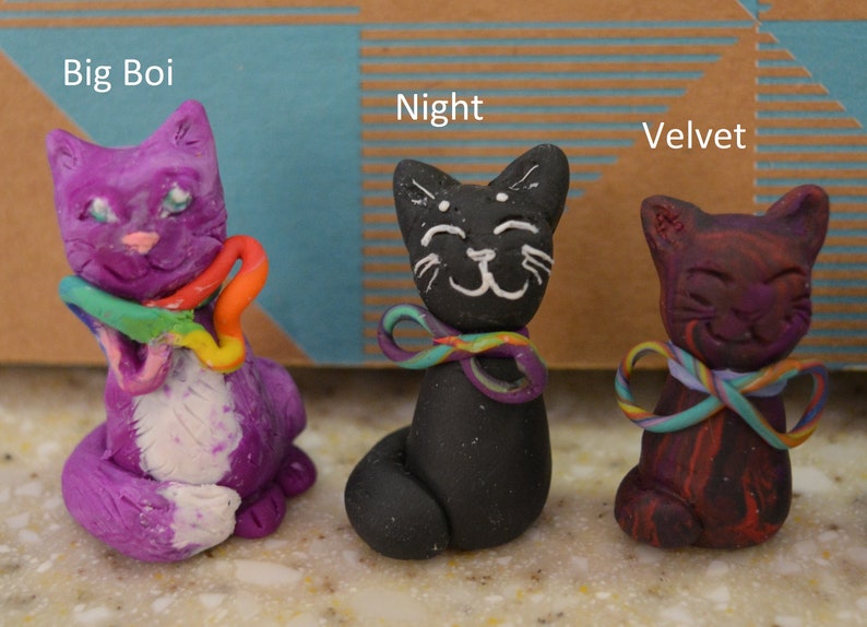 Clay Miniature Kitties Super Cute Figurines Clay - Etsy