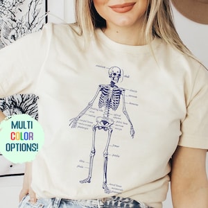 Skeletal System Anatomy and Physiology Shirt Pre Med Student Gift Dark ...