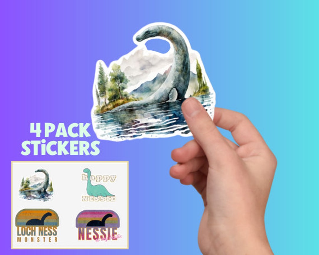 Loch Ness Monster Sticker Pack Loch Ness Decal Nessie Stickers Nessie ...