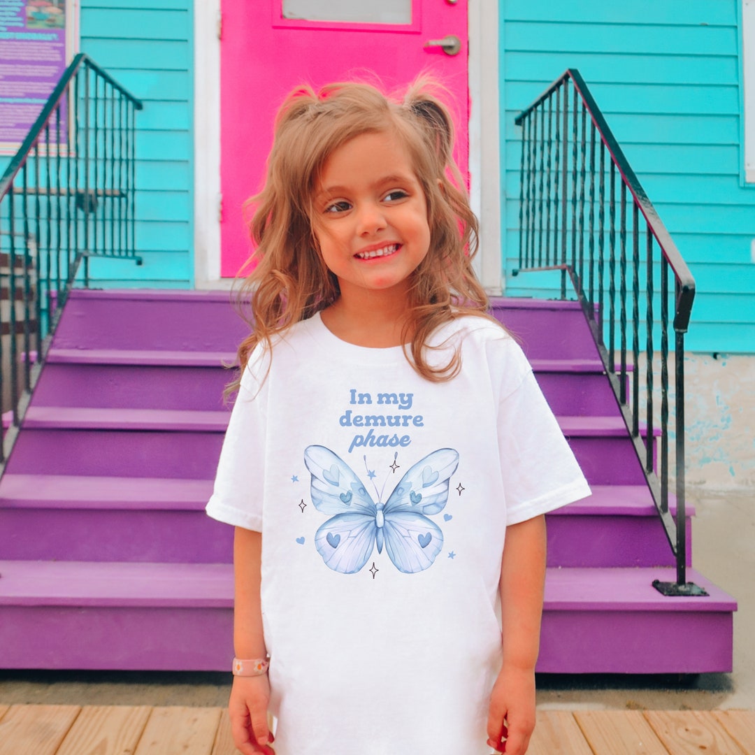 Very Demure Butterfly Phase Kids Shirt Youth Viral Tshirt Funny Tiktok ...