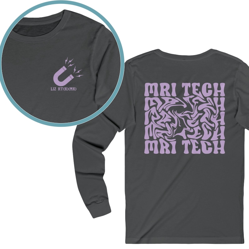 MRI Shirt Personalized MRI Gift MRI Tech Long Sleeve T Shirt Mri ...