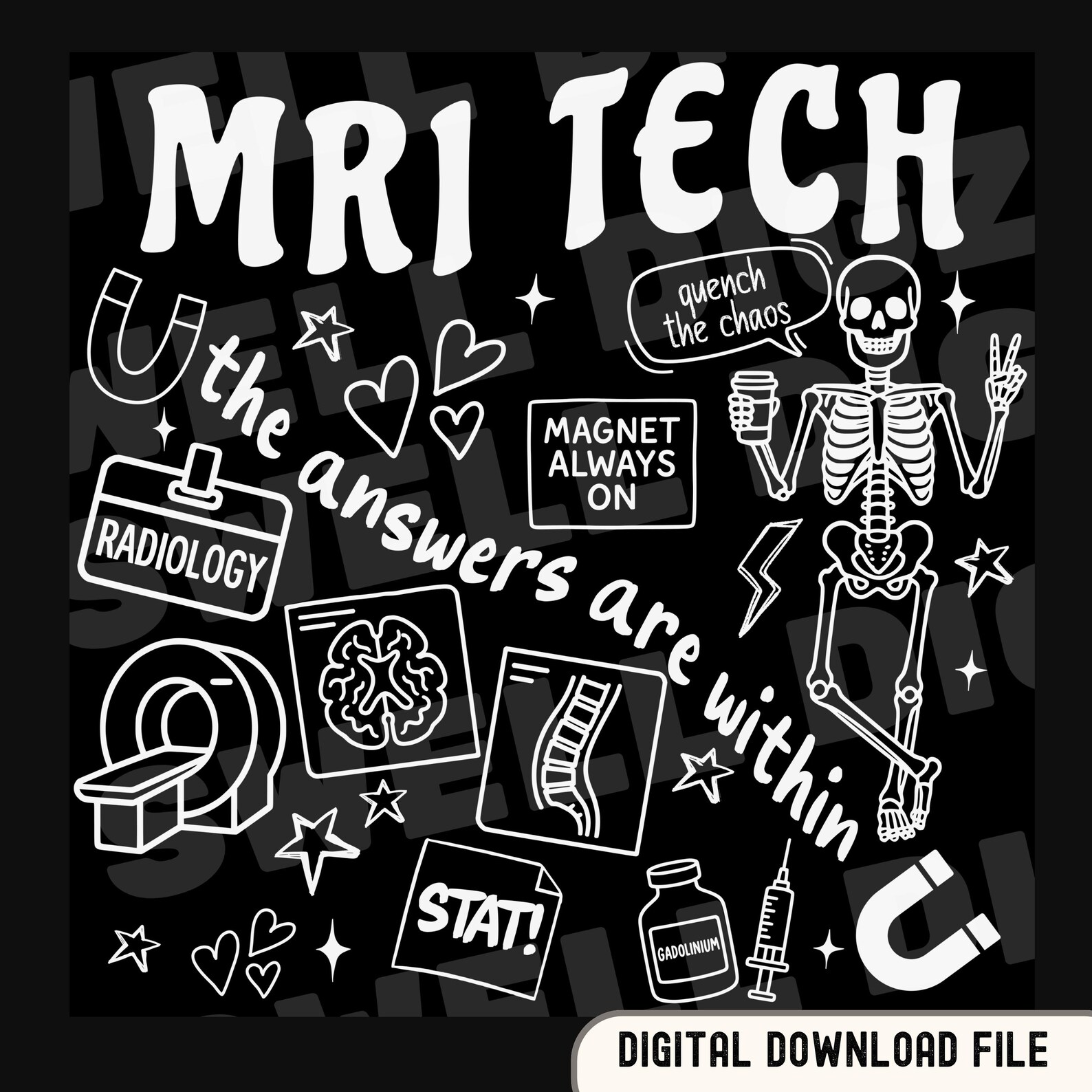 MR Tech Png MRI Technologist Svg File Radiology Digital Download for T ...