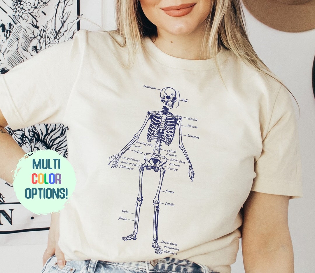Skeletal System Anatomy and Physiology Shirt Pre Med Student Gift Dark ...