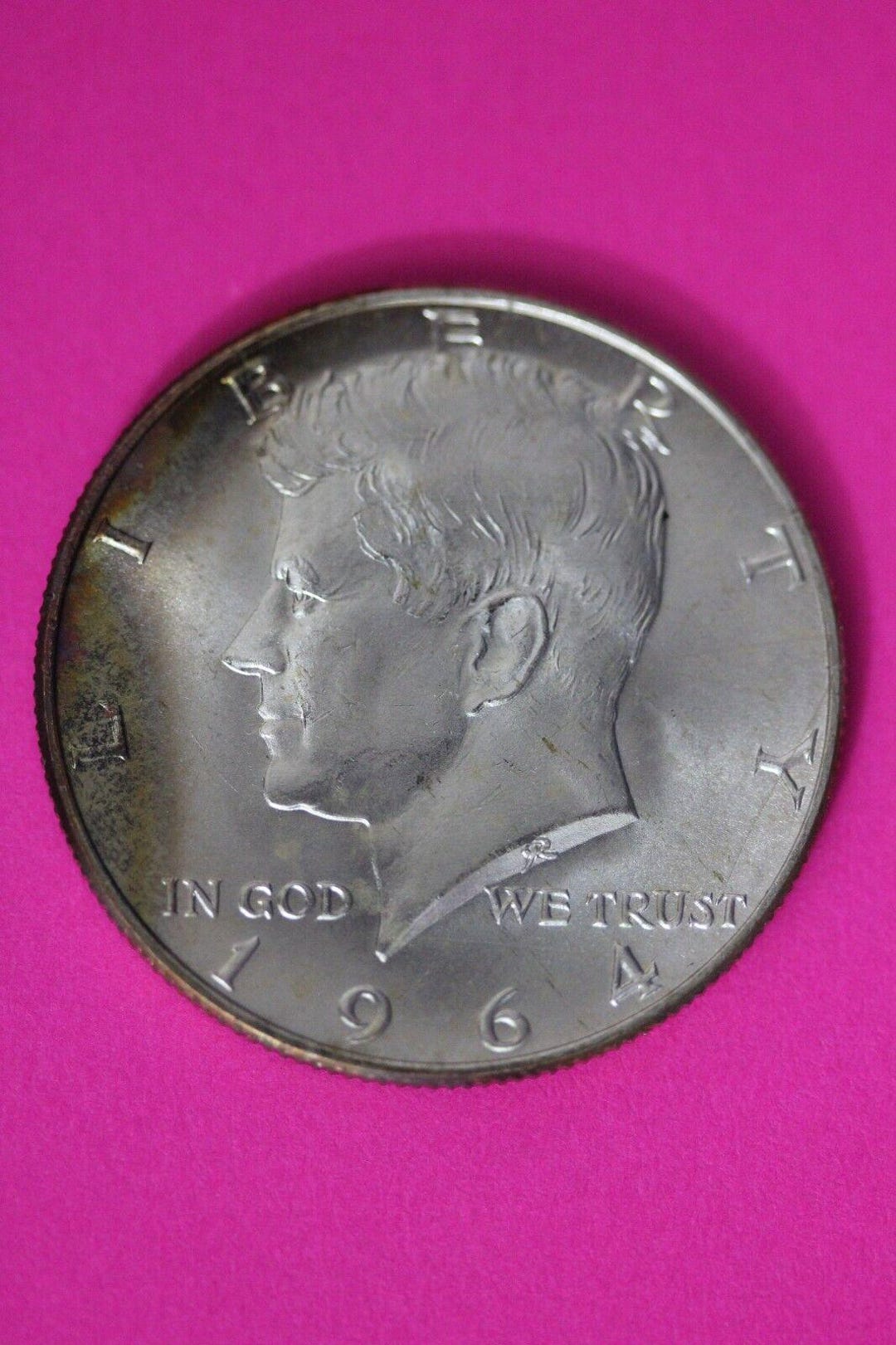 Nicely Toned 1964 P John F Kennedy Silver Half Dollar Exact Gem Coin ...