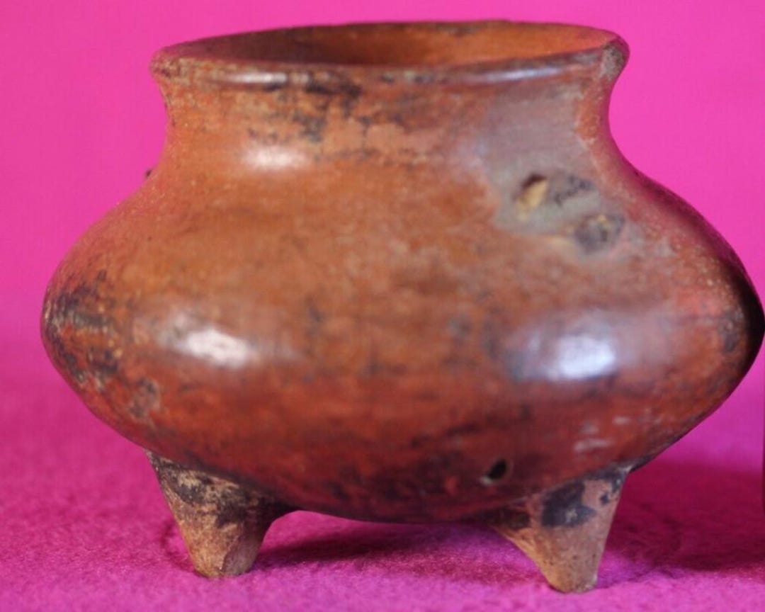 Pre Columbian Artifact Authentic Tripod Bowl Colima Mexico 200 BC-500 ...