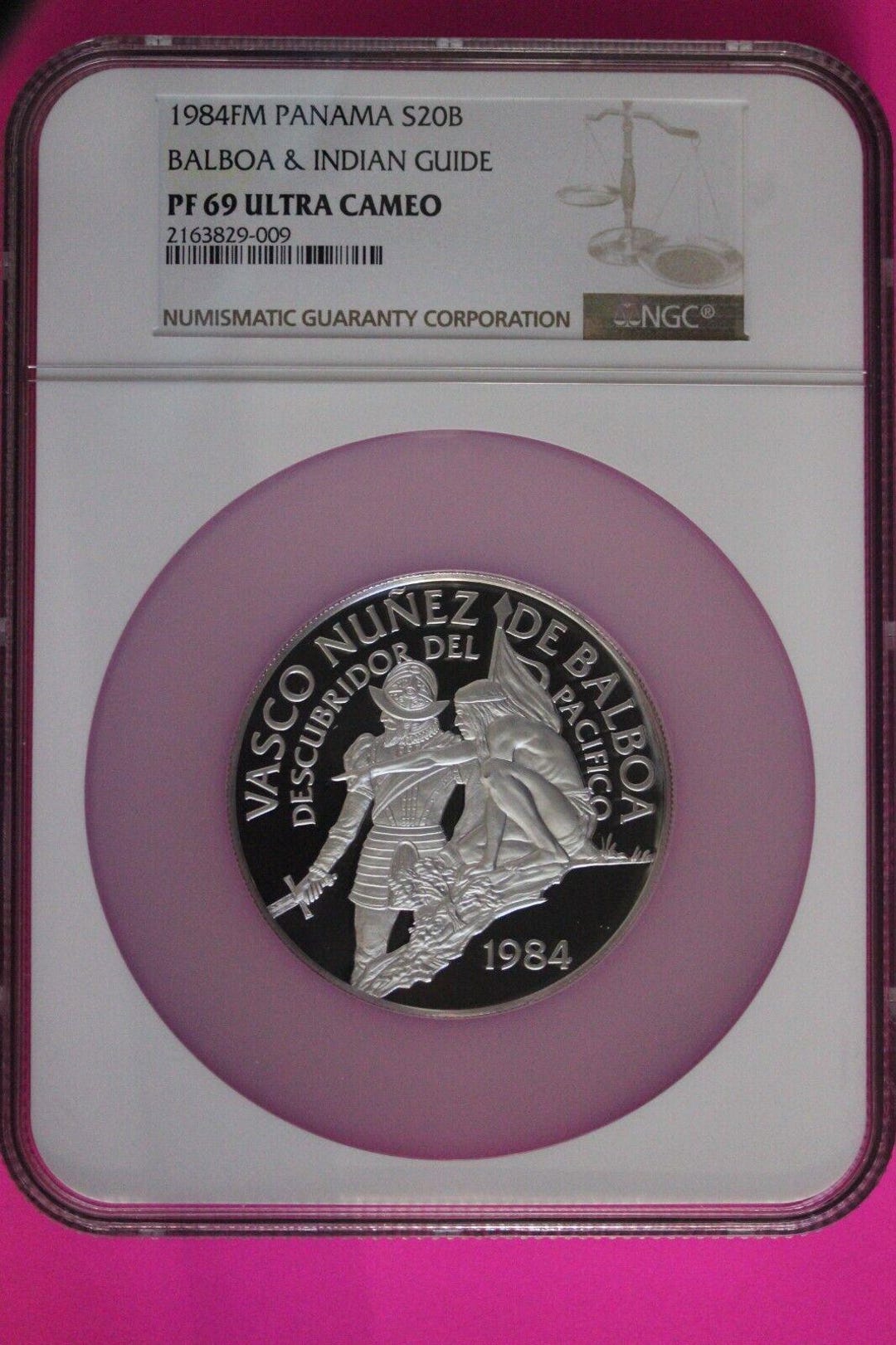 Very Rare 1984 Panama Silver 20 Balboas PF 69 Ultra Cameo NGC Graded ...