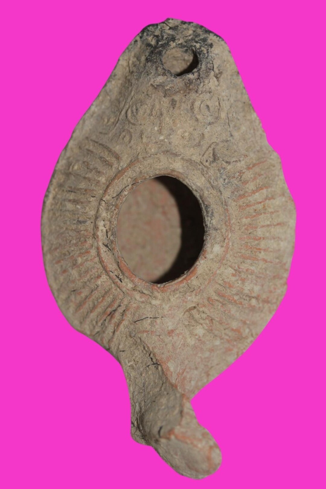 Oil Lamp Holy Land Ancient Artifact Jesus Christ Home Israel 100-400 AD ...