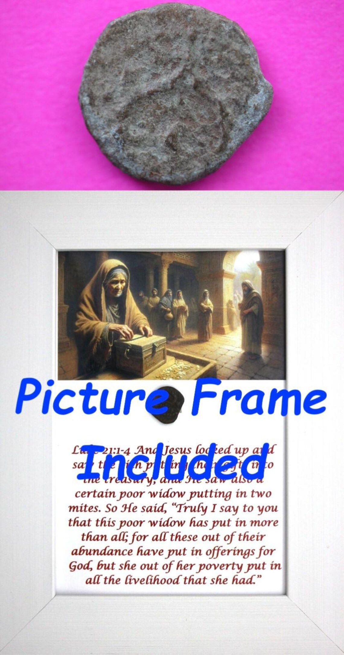 Jesus Christ Lifetime Widows Mite Coin Holy Land Artifact Free Display ...