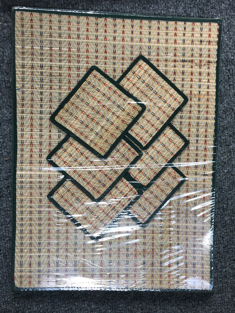 Bamboo Placemats & Coasters, Set of 6, Place Mats Place Setting Dining ...