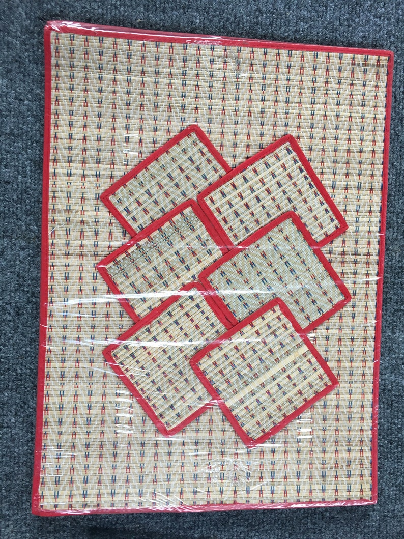 Bamboo Placemats & Coasters, Set of 6, Place Mats Place Setting Dining ...