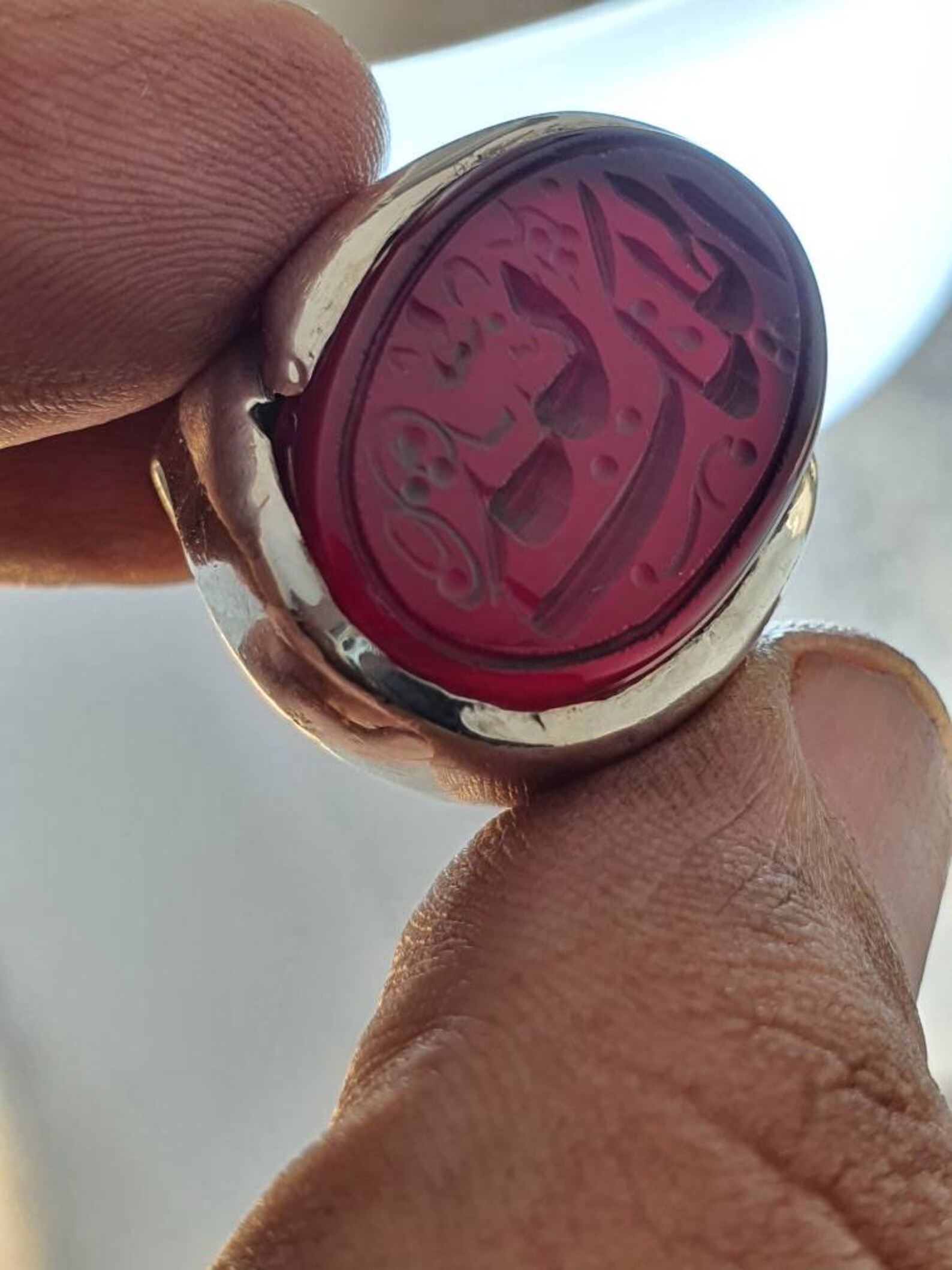 الملک للہ Almulk Lillah Shia Red Real Aqeeq Yemeni Kaadi More | Etsy