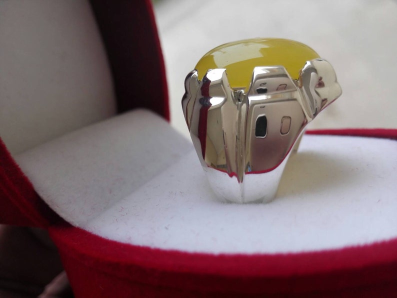 Mens Real Agate / Aqeeq ring Sterling Silver 925 Unheated | Etsy